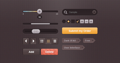 18 Free Dark Ui Psd Kits