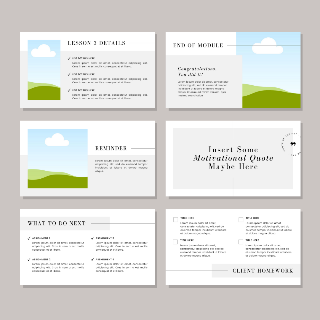 Online Course: Training Deck Templates • Brand Glow Up