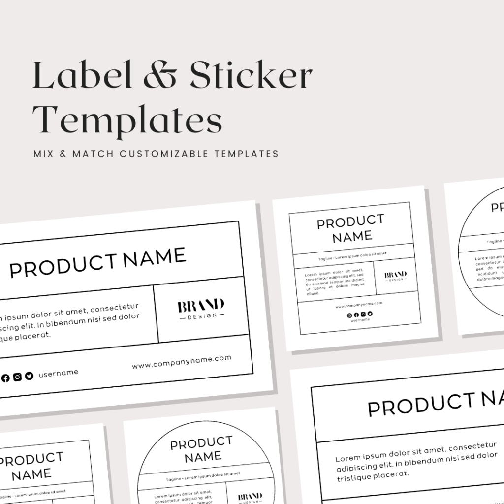 Rectangular Label Sticker Templates • Brand Glow Up
