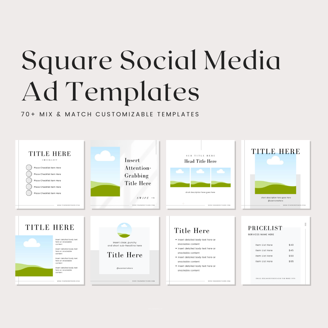 Social Media Square Templates • Brand Glow Up